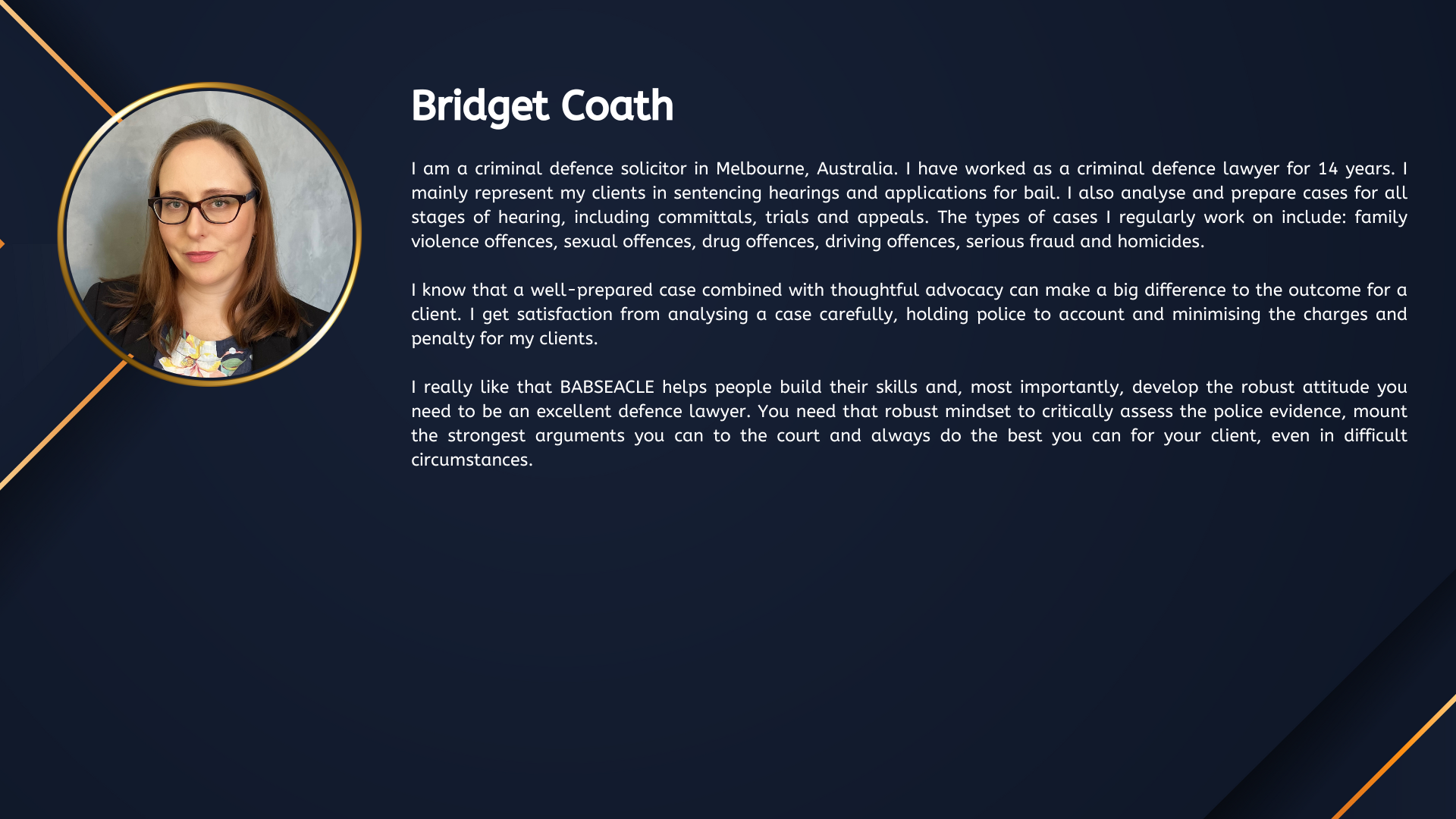 Trainers - Mock CLE Evidence Exclusionary Hearing - BABSEACLE